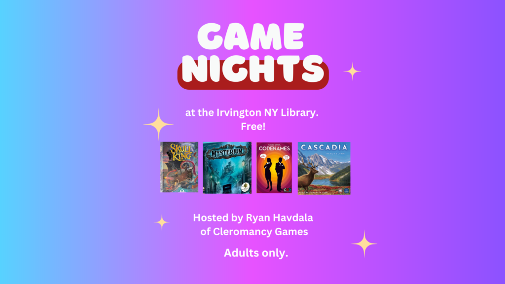 Free Tabletop & Board Game Night for Adults – Irvington Public Library